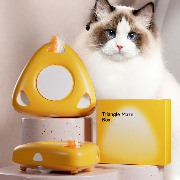 Triangle Maze Box Cats Feather Toys – Pawpycup