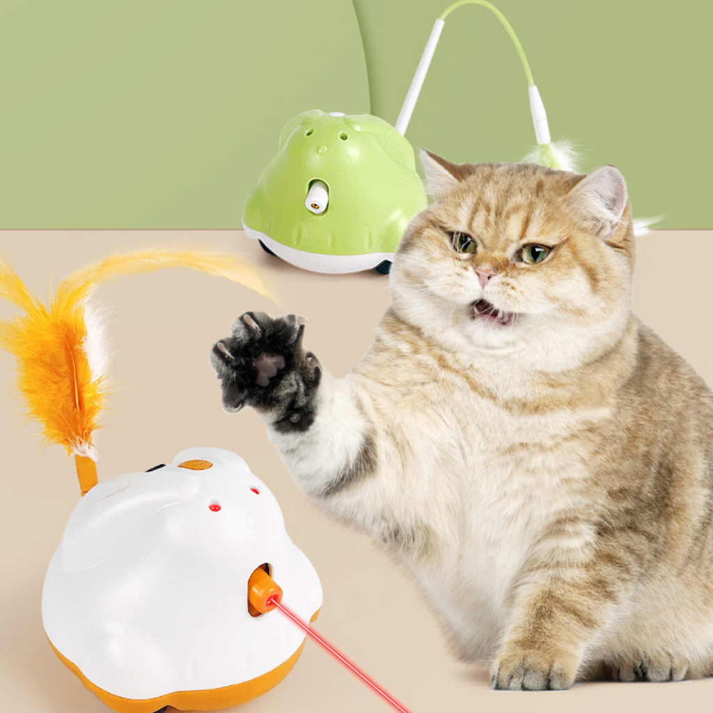 Electric Interactive Cat Feather Teaser Toys With Laser Lights – Pawpycup