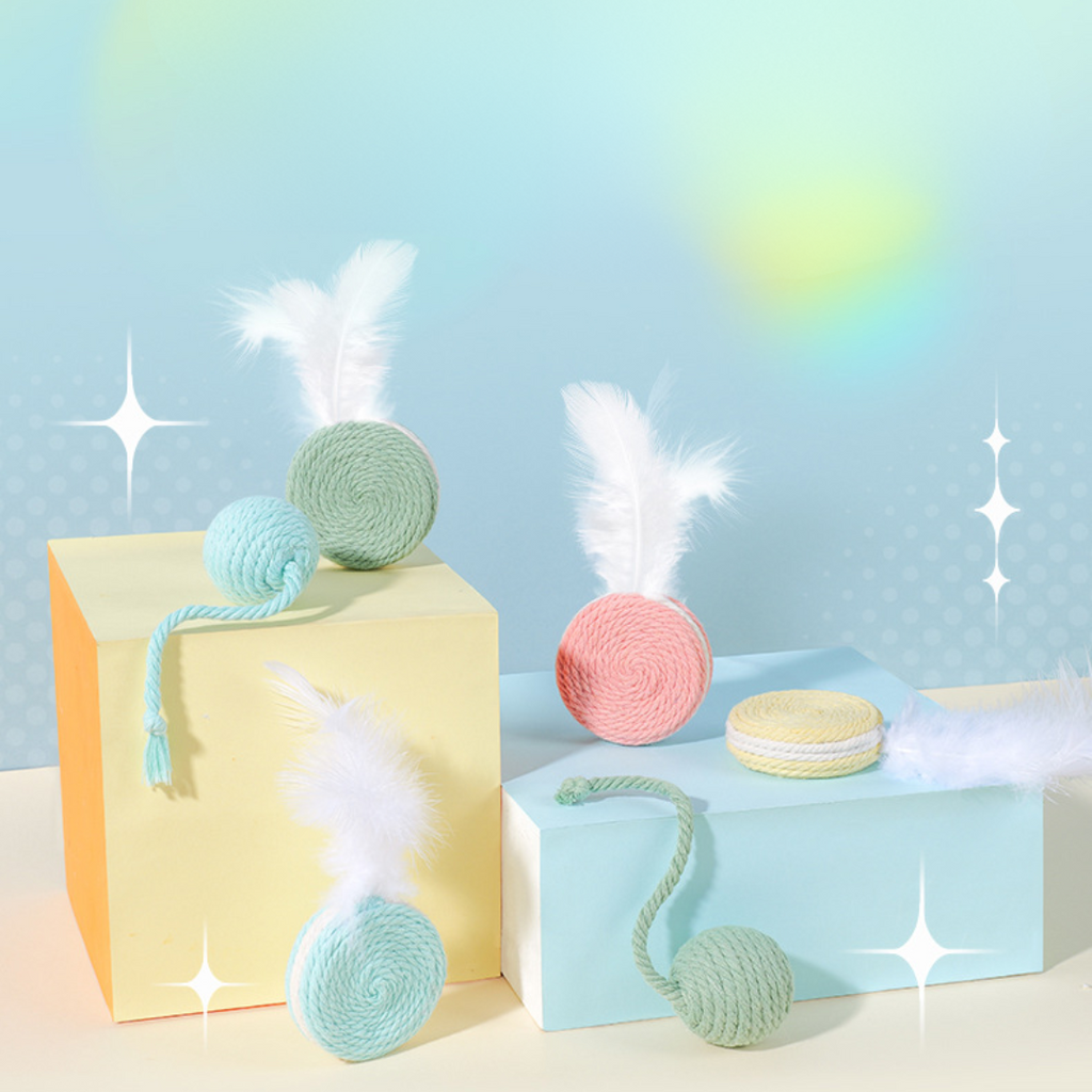 Interactive Cat Rope Feather Toys With Sound – Pawpycup