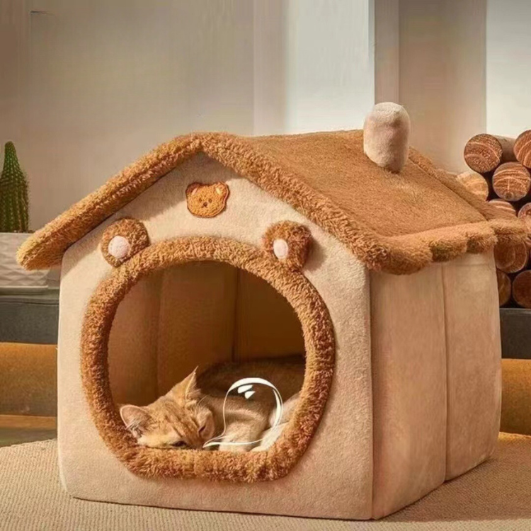 Cozy Fleece Warm Covered Cat House Bed – Pawpycup