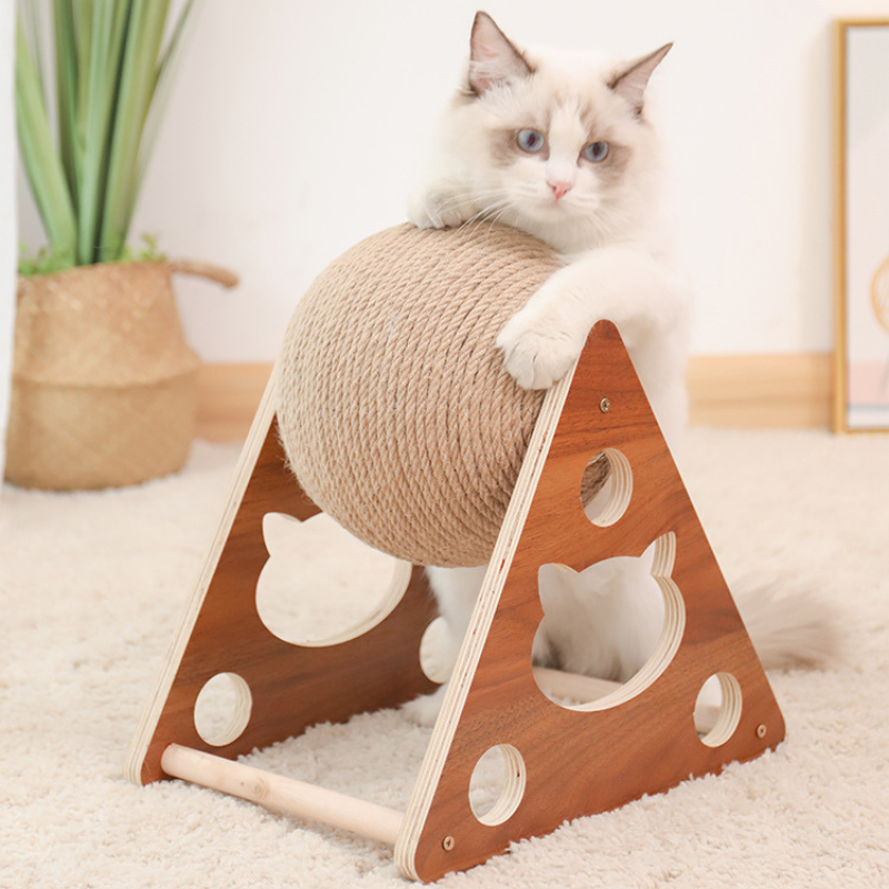Cat Scratching Board Cat Toys Wooden Scratching Post – Pawpycup